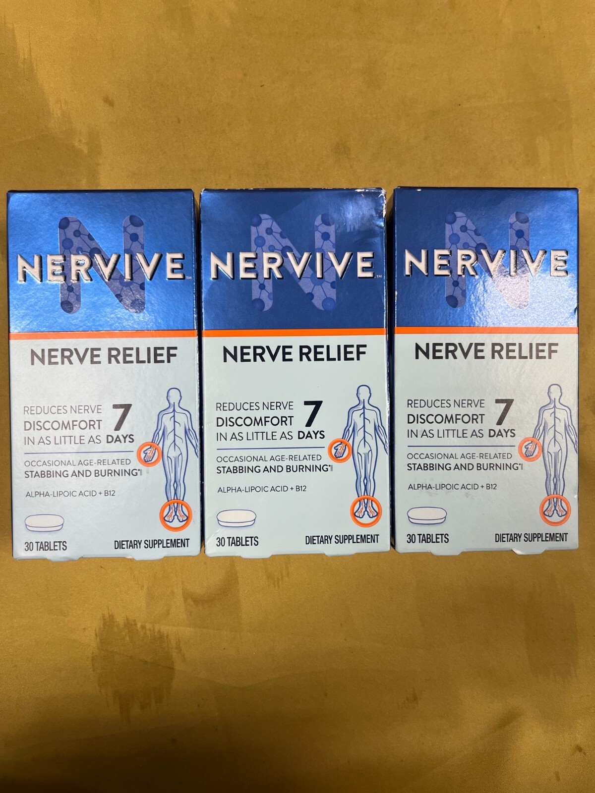 3 New Nervive Nerve Relief - 30 Tablets Each Box Exp. 10/2028 ...
