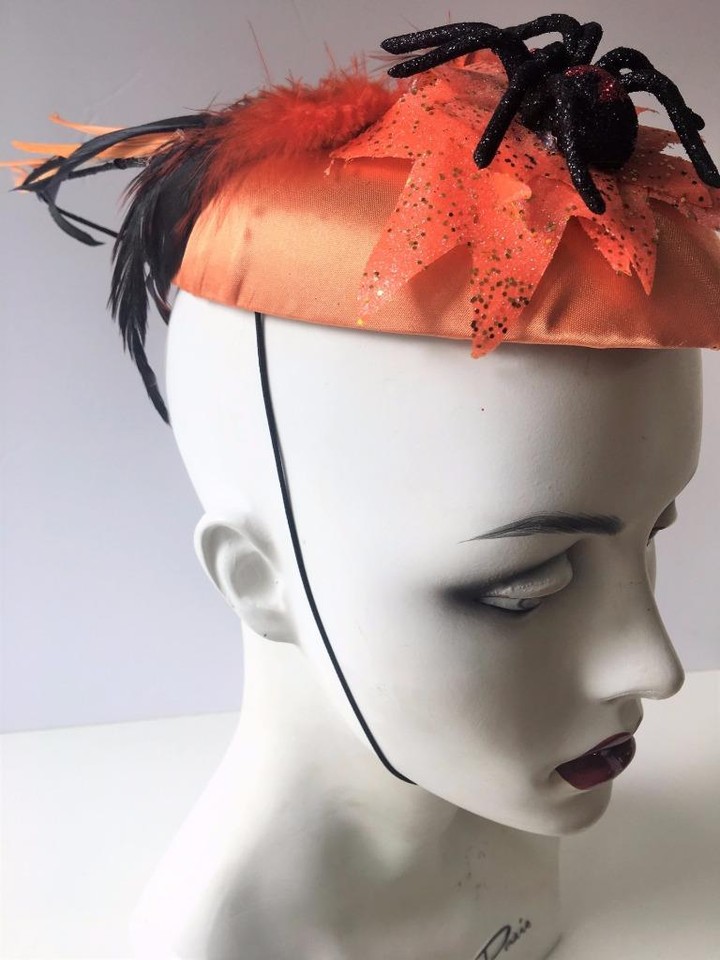 Halloween Party Spider Tarantula Hat Fascinator Costume Orange Black ...