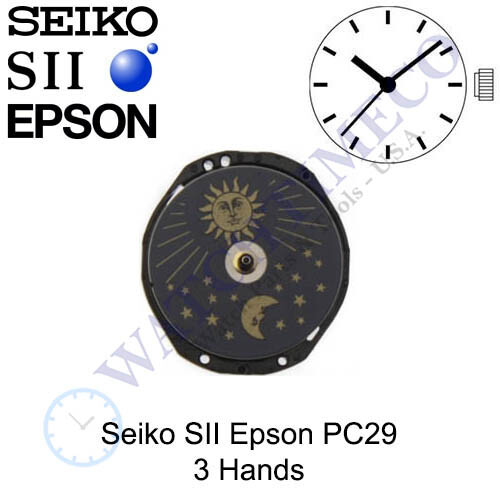 Genuine Seiko SII Epson PC29 Watch Movement Japan 3 Hands | eBay