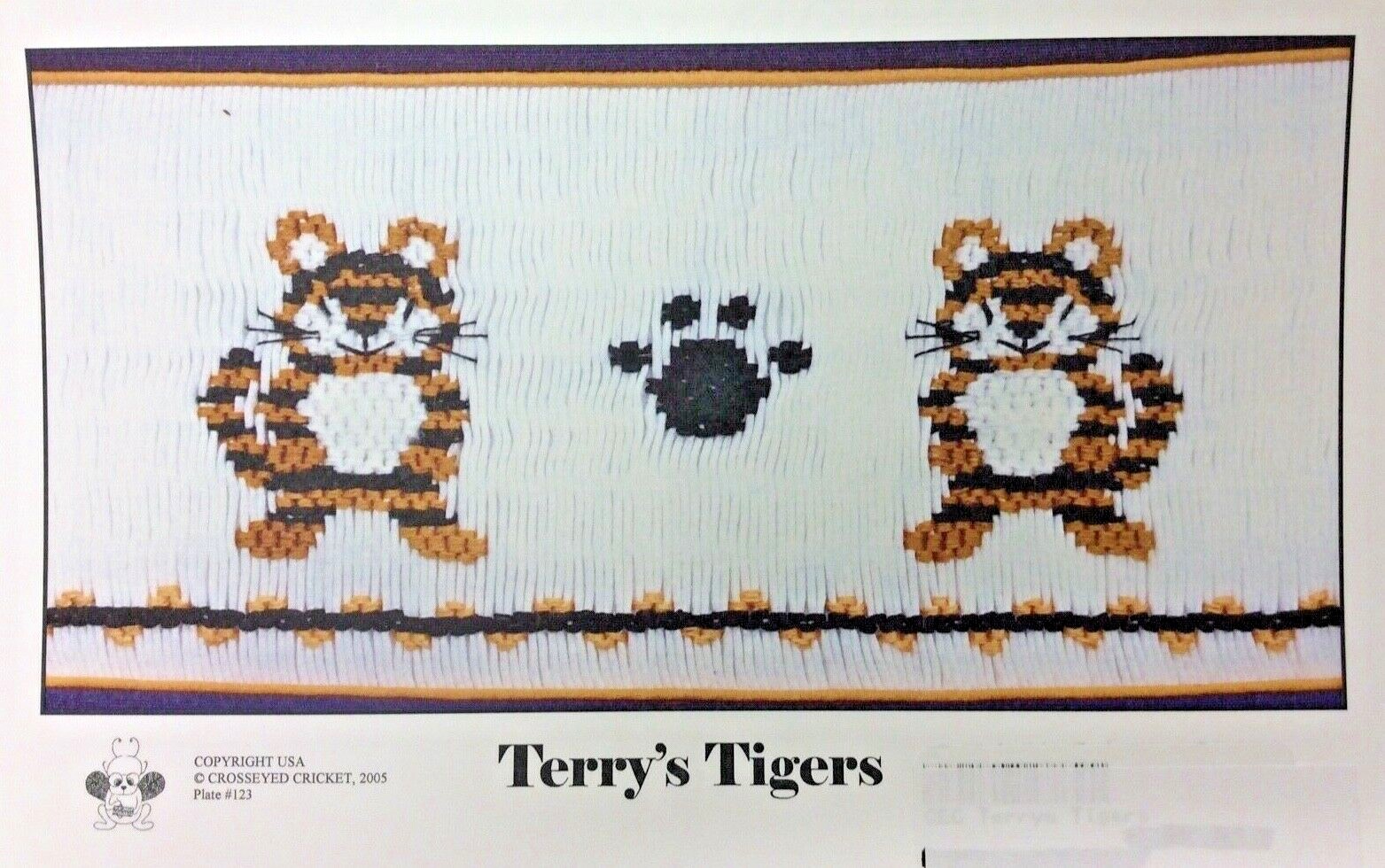 CROSSEYED CRICKET SMOCKING PLATE #123 TERRY'S TIGERS | eBay