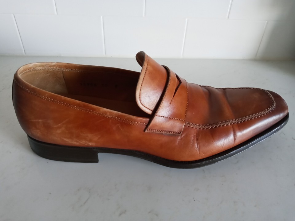 MAGNANNI BROWN LEATHER LOAFERS SHOES 15956 US SIZE 10 M | eBay