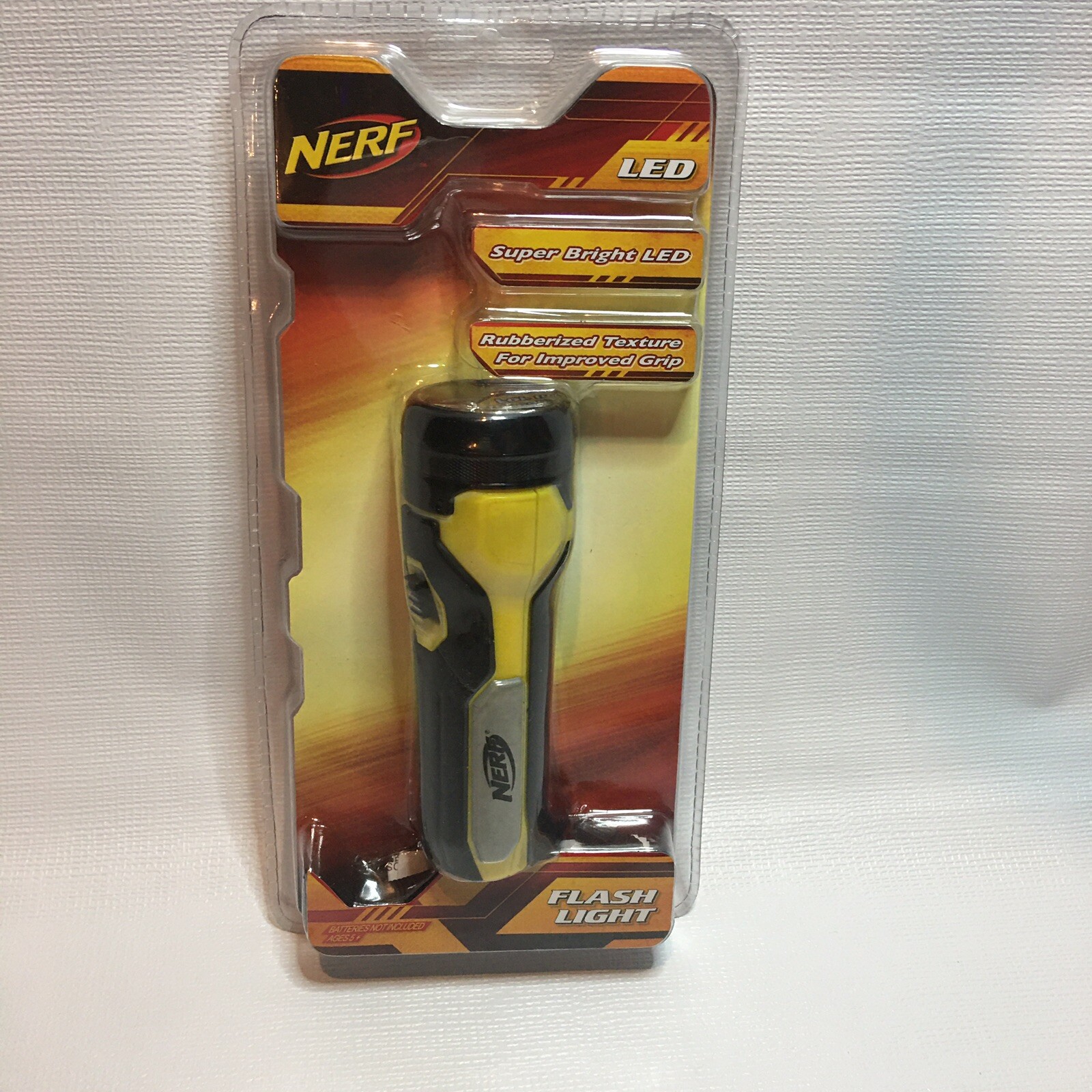 NERF LED Flashlight Super Bright Rubberized Yellow Black Hasbro NIP | eBay