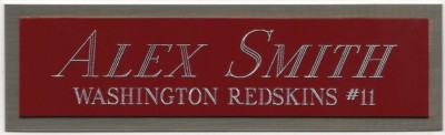 ALEX SMITH REDSKINS NAMEPLATE FO AUTOGRAPHED Signed Football Helmet ...