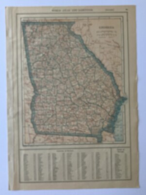 Map of Georgia and Hawaii 1921 | eBay