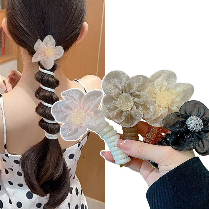 Telephone Line Hair Band For Women Elastic Rubber Band Tied Hair ...