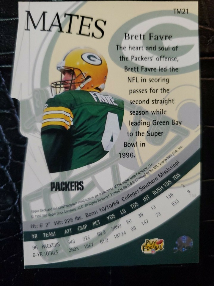 1997 Upper Deck Brett Favre TEAM MATES card #TM21 | eBay