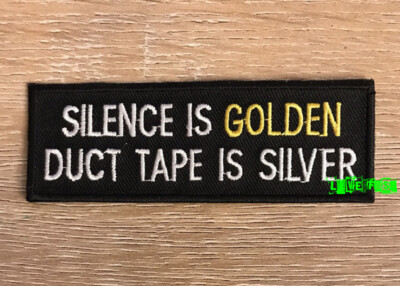 SILENCE IS GOLDEN... BIKER PATCH motorcycle biker patches jacket vest ...