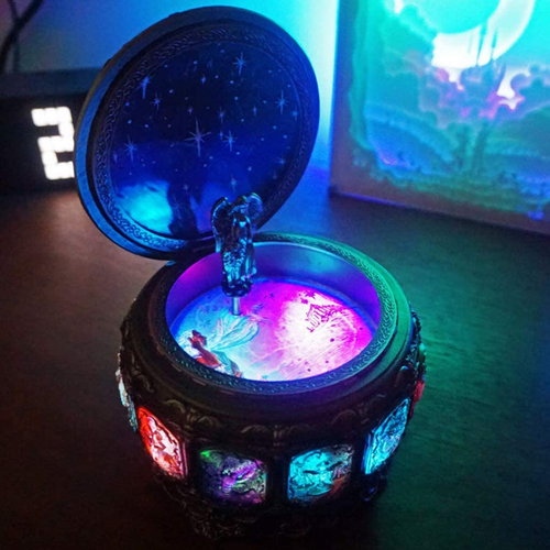 Vintage Music Box with Constellations Rotating Goddess LED Lights ...