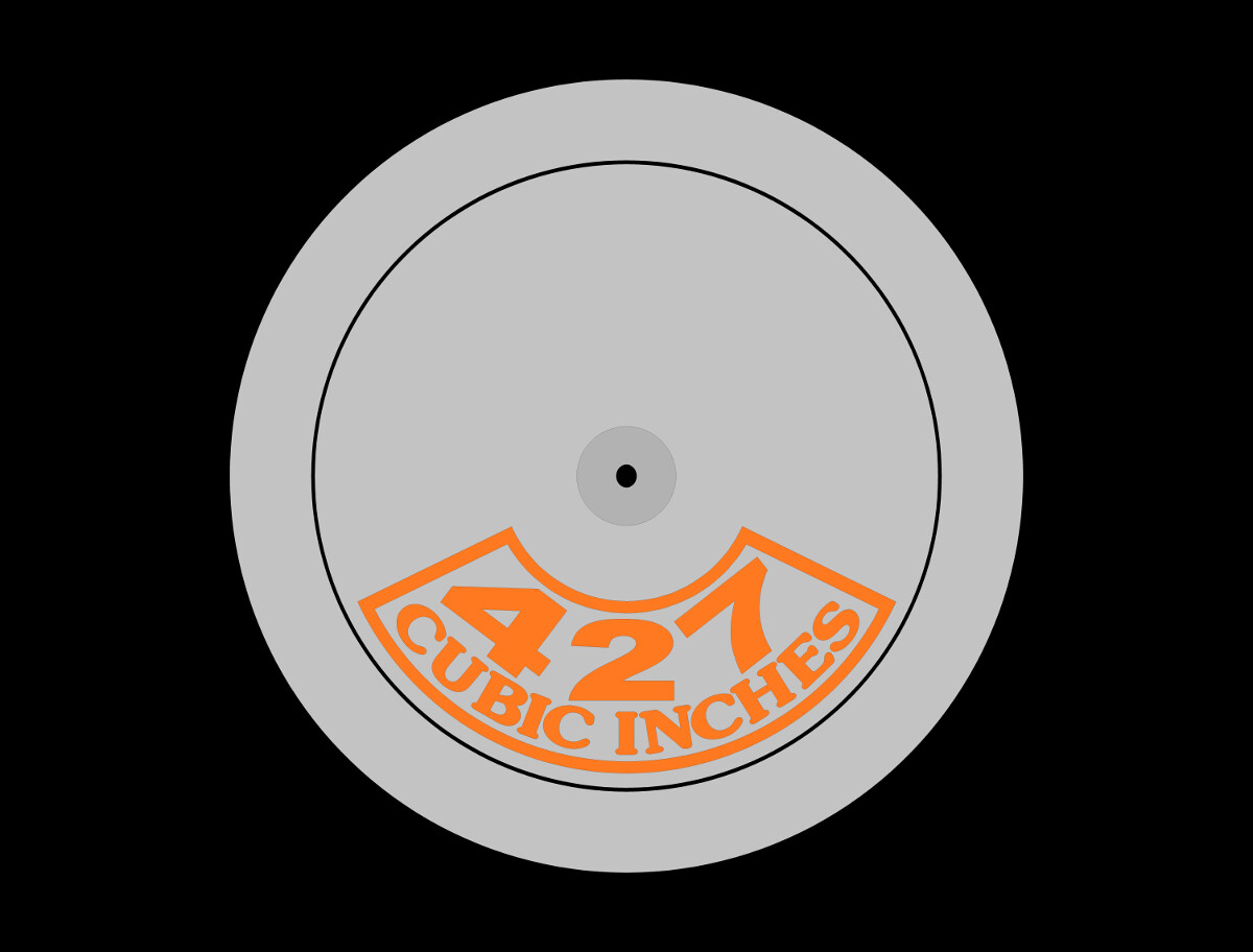 CHROME AIR CLEANER DECAL BBC 348-366-396-402-409-427 CI ENGINE STICKER ...