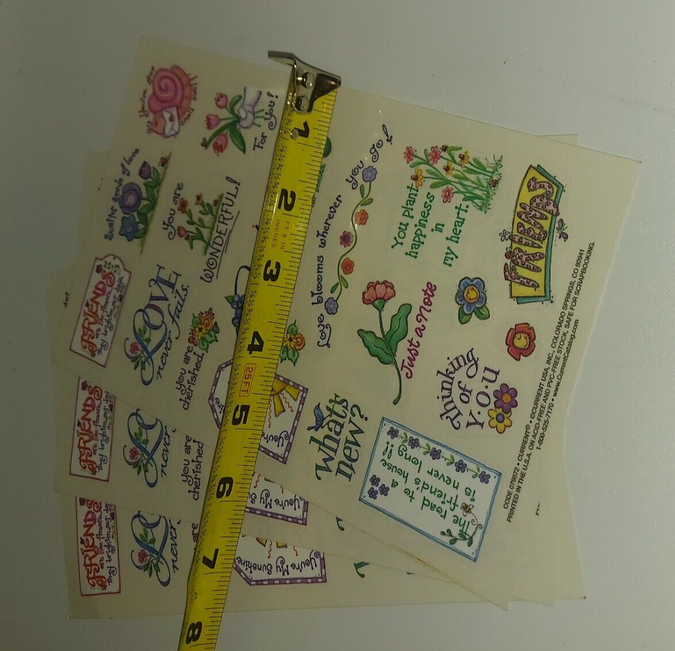 X3 Vintage 80s stickers Card making Current Sticker Sheet Friends Smile ...