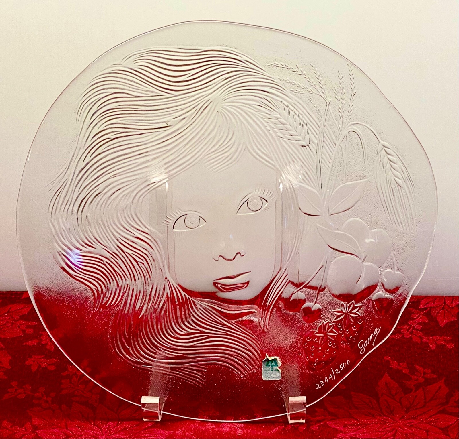 Crystal Maidens Glass Dinner Plate Girl Young Lady by Jose Carvalho ...