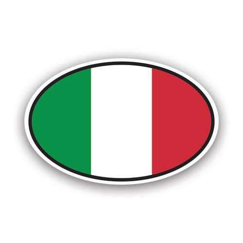 Italy Oval Sticker Decal - Weatherproof - italian flag country code ...