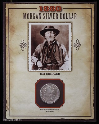 1880 Morgan Silver Dollar Legends of the West w/ Jim Bridger Stamp | eBay