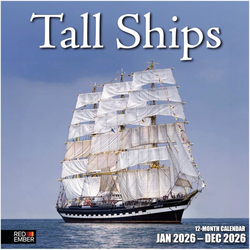 Tall Ships 2026 Wall Calendar 12 Month | 12" x 24" Open | Thick ...