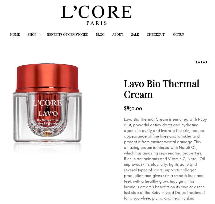 L'core Paris Multi Use Lav'o Thermal Ruby Infused Cream Anti Aging | eBay