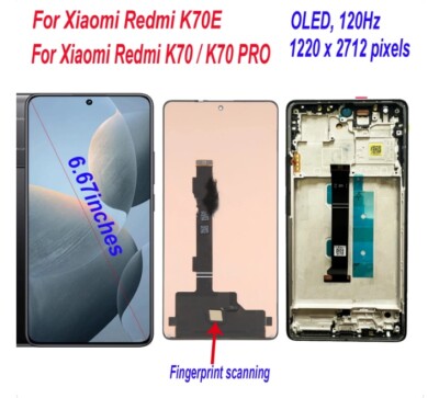 For Xiaomi Redmi K70 PRO K70E LCD Display Touch Screen Digitizer ...