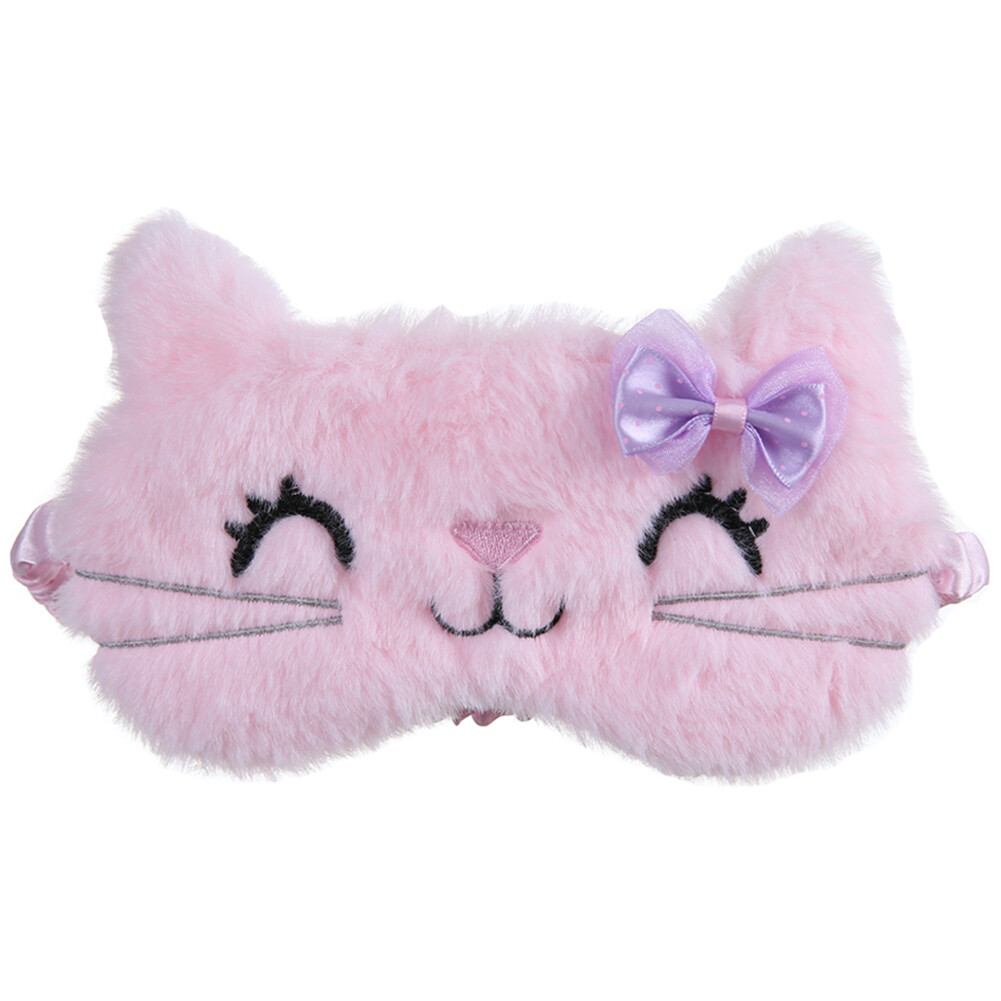 Girls Cartoon Sleeping Mask Eyepatch Eye Cover Plush Eye Shading (Pink ...