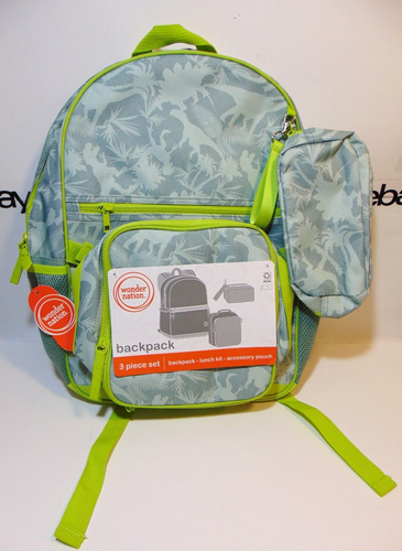 Wonder Nation Backpack Dinosaurs Reflective Padded With Lunch Bag 3 ...