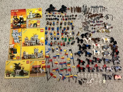LEGO HUGE CLASSIC CASTLE KNIGHTS LOT HORSES DRAGONS SKELETONS SHIELDS ...