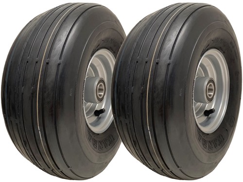 15x6.00-6 Multi Rib Lawnmower Wheels 6ply P508 Tyre Rim 25mm Bearings ...