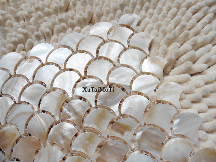 fish scale shell mosaic tile mother of pearl kitchen backsplash wall ...