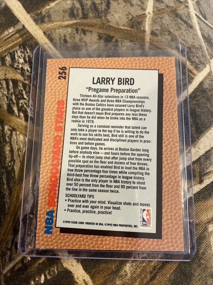 92-93 Fleer Larry Bird NBA School Yard Stars #256 BOSTON CELTICS INSERT ...