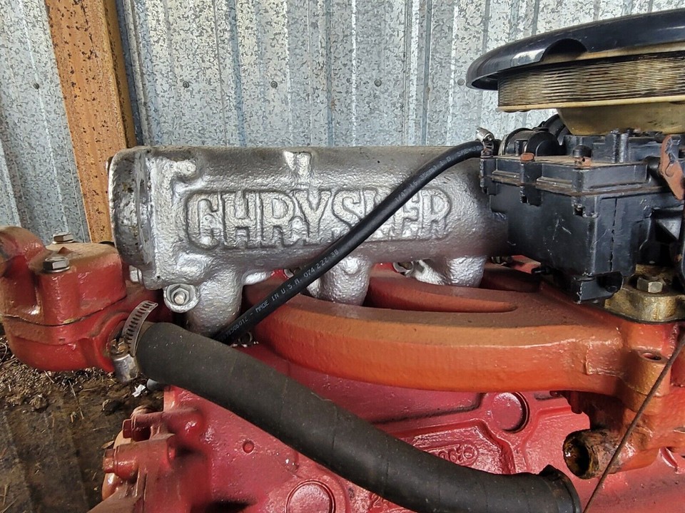 GM Chrysler 225 HP Marine Engine LONG BLOCK W CARB INTAKE EXHAUST | eBay