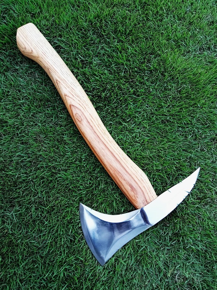 SPIKE HEAD HANDMADE HIGH CARBON STEEL AXE HATCHET INTEGRAL VIKING ...