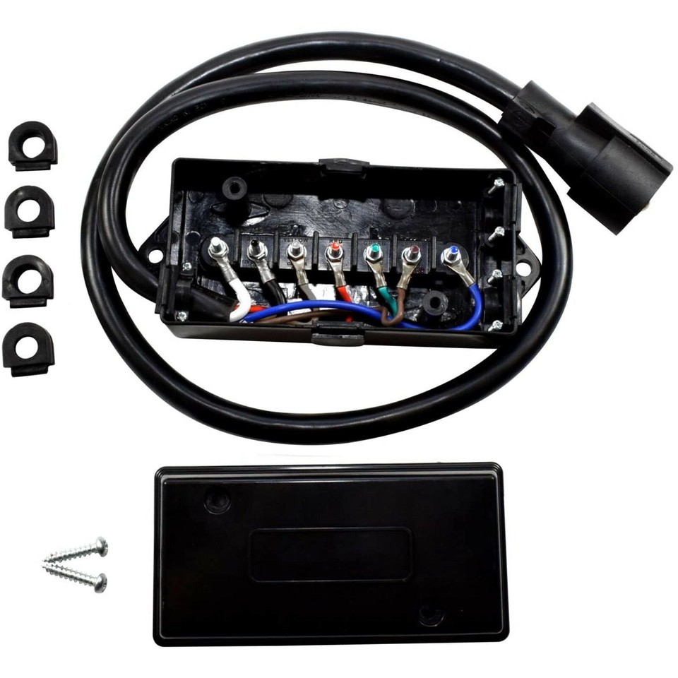 7 Way Socket Line Trailer Cord Junction Box 4ft Cable Wiring Plug | eBay
