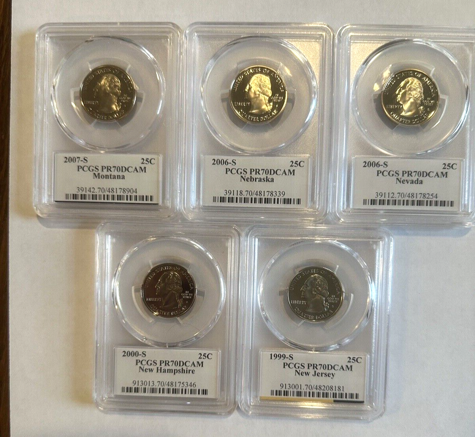 Complete Set of 50 State Quarters-1999-2008-All PCGS PR70 DCAM State ...