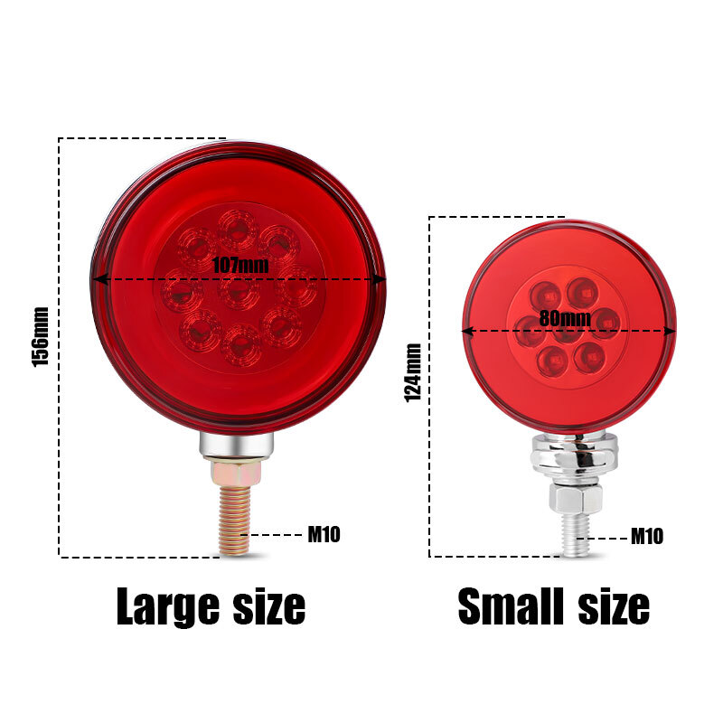 2X LED Amber/Red Dual Face Side Marker Light Brake Turn Signal Semi ...