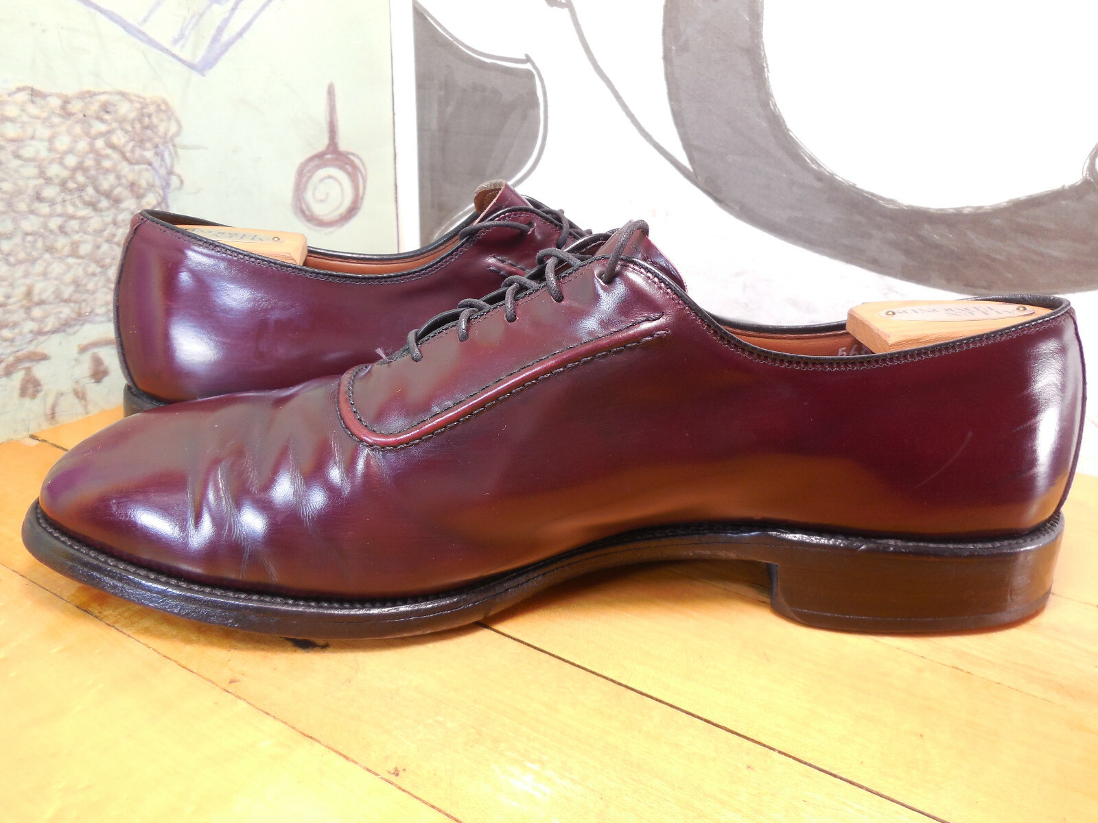 Allen Edmonds "Belgium" Burgundy Leather Oxfords Men'… - Gem