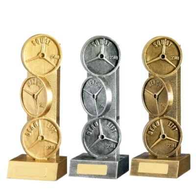 Powerlifting Weights Body Build Trophy Gold Silver Bronze FREE ...