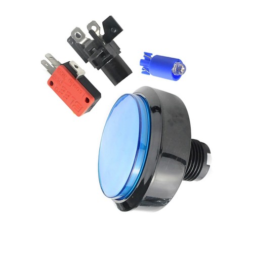 60mm Blue Arcade Round Push Buttons Illumilated LED Light with ...