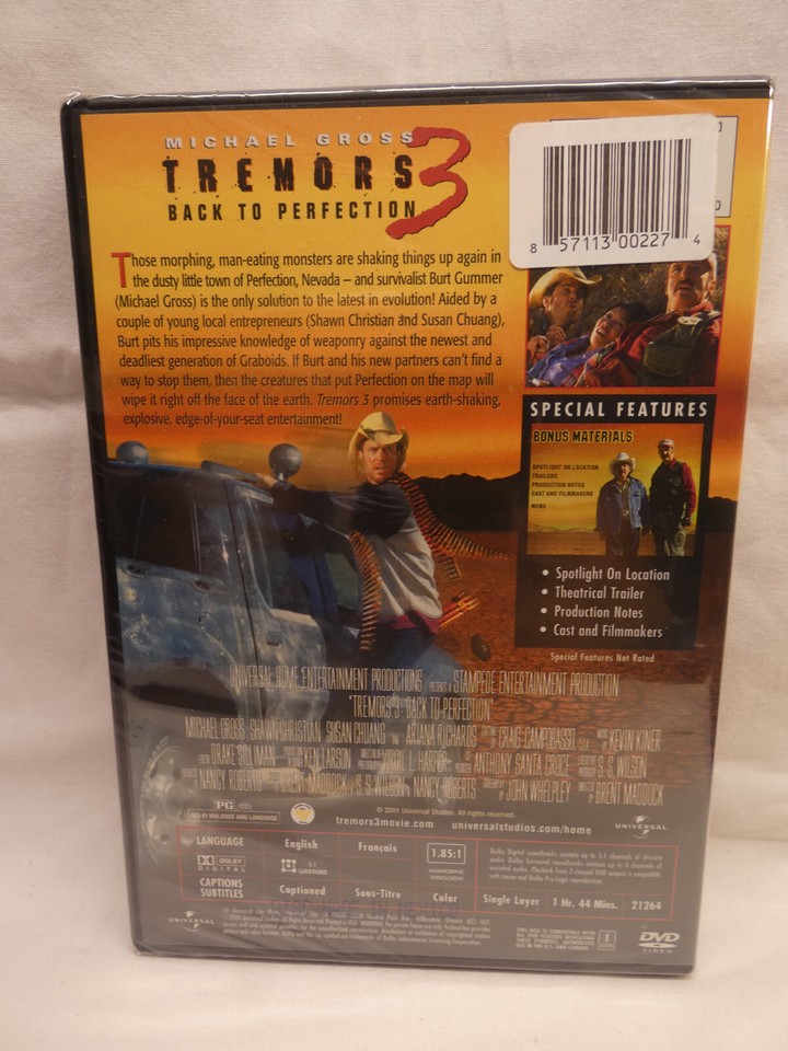 Tremors 3 -Back to Perfection DVD NEW | eBay