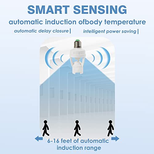 Screw-In Motion Detector Sensor Light Socket 360° for E26/E27 Lamp Bulb ...