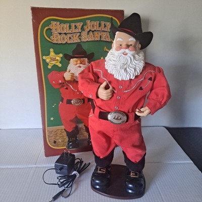 Holly Jolly Rock Santa Singing Santa Cowboy 1999 Alan Jackson FREE S/H ...