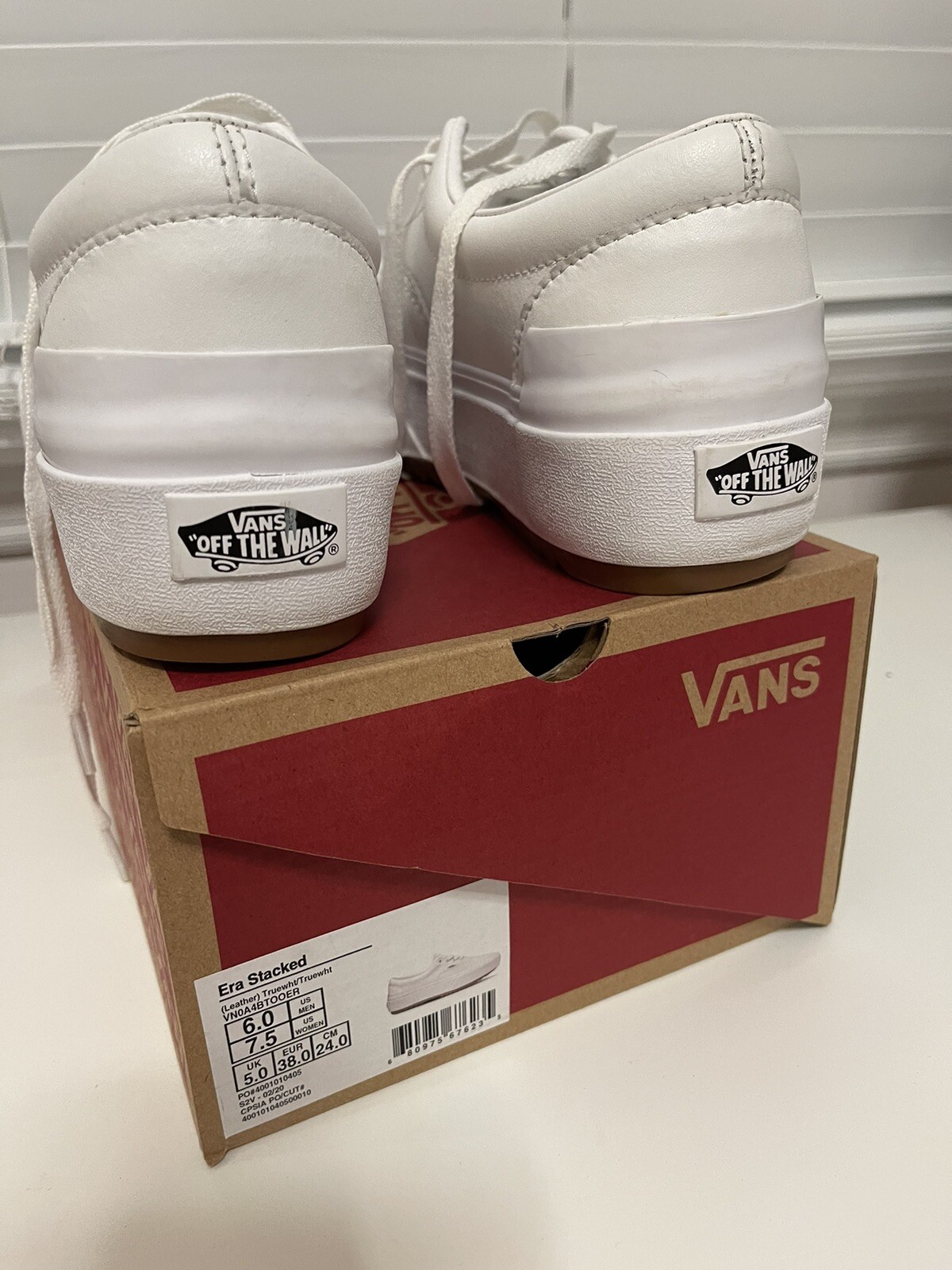 Vans White Platform Sneakers Old School Stack Sz 7.5 … - Gem