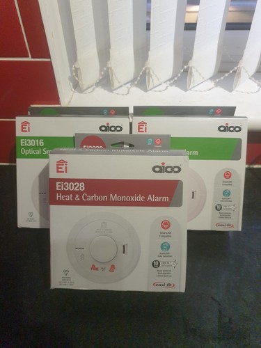 aico Ei3028 Heat & Carbon Monoxide Alarm x 1 , Ei3016 Optical Smoke Alarms x 2 | eBay UK