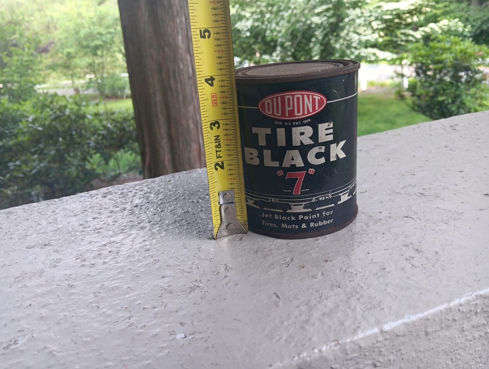 VINTAGE 1950s DUPONT TIRE BLACK 7 JET BLACK PAINT FOR CAR TRUCKS TIN ...