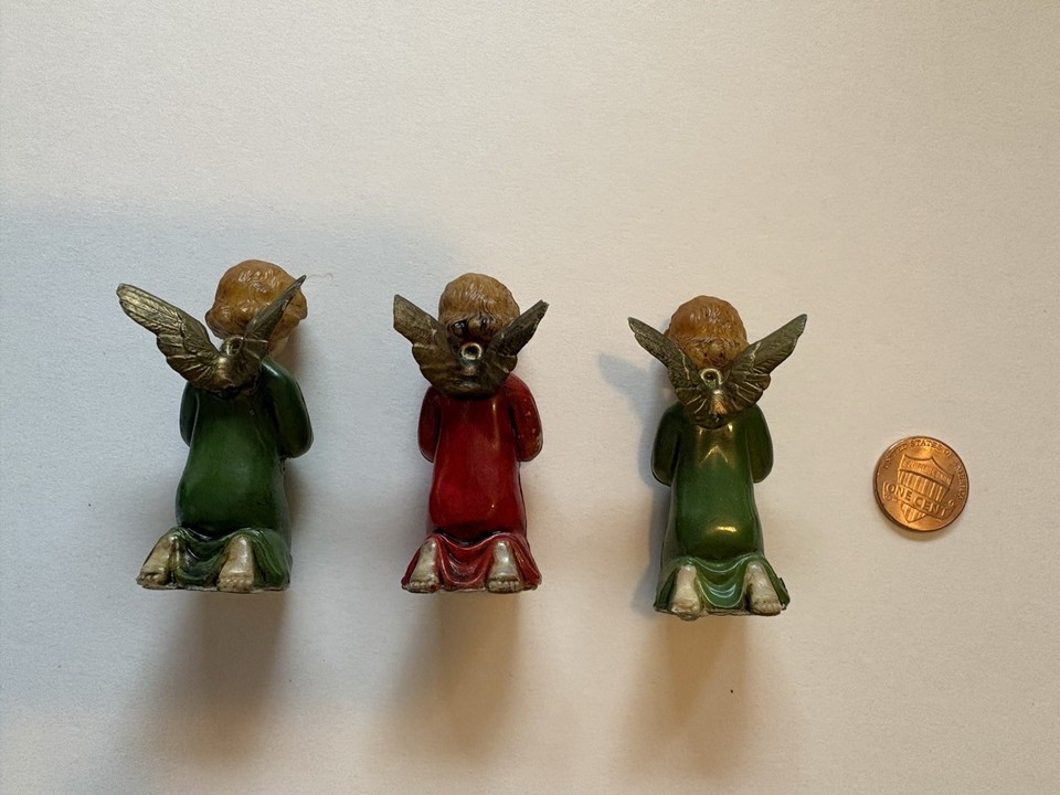 Set of 3 Vintage Nativity Angels Made in Hong Kong, Christmas Holiday ...
