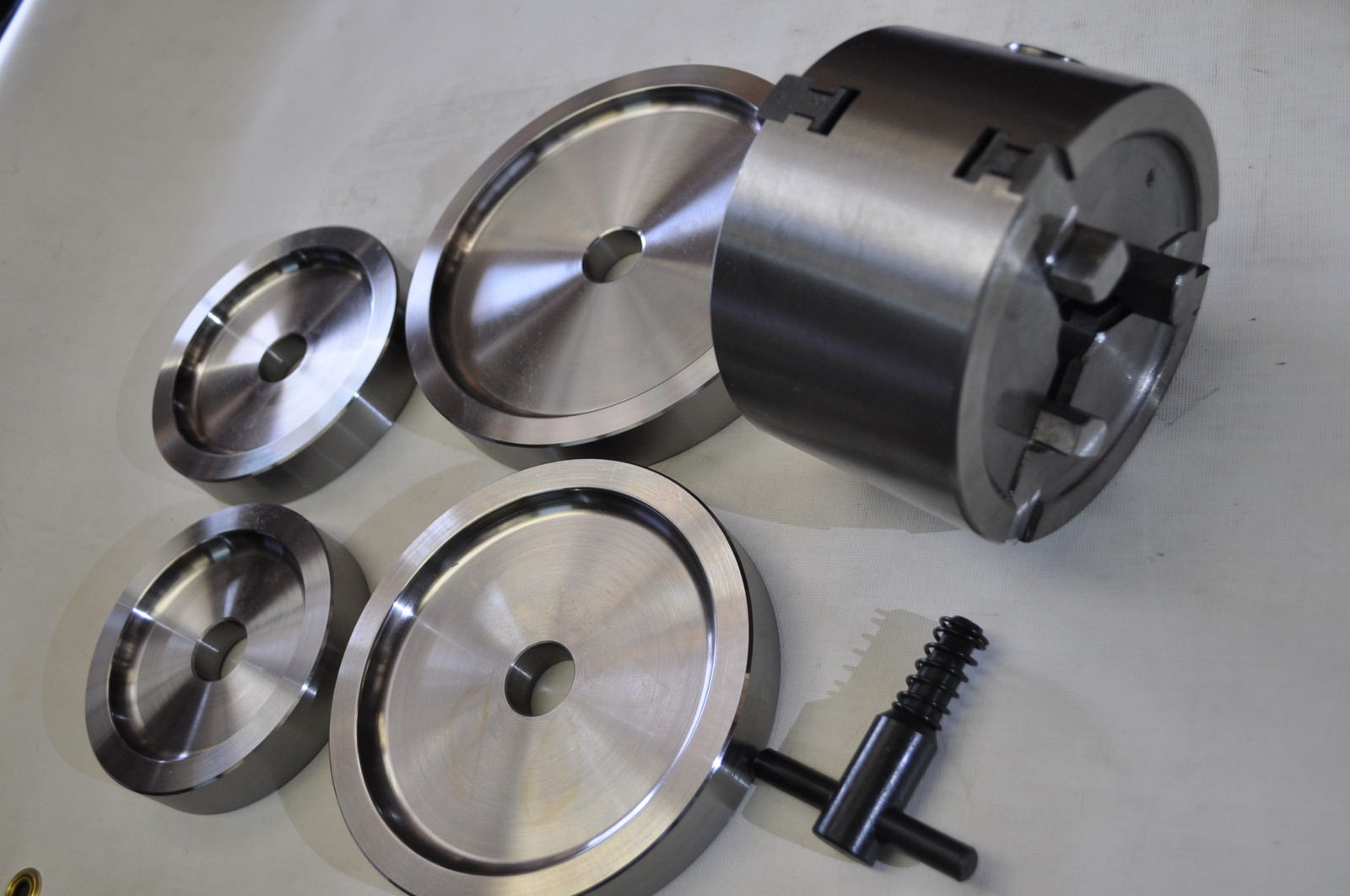 Brake Lathe 1" Double Quick Chuck Adapter / Backing Plate / Key fits ...