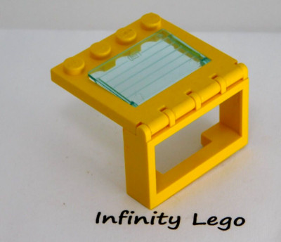 LEGO Vintage Yellow Hinge Sunroof 4x4 Light Blue Glass Car Roof Holder ...