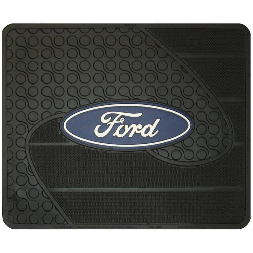 (2) Rear Floor Mats FORD OEM FACTORY LOGO Rubber Liner Black Slush ...
