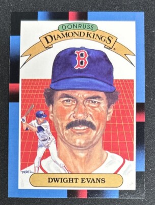 1988 Donruss Dwight Evans Diamond Kings Baseball Card #16 Red Sox 1B ...