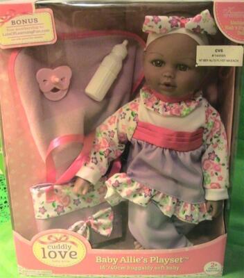 African American, Black, Baby Allie Doll Set w Lavende Outfit ...