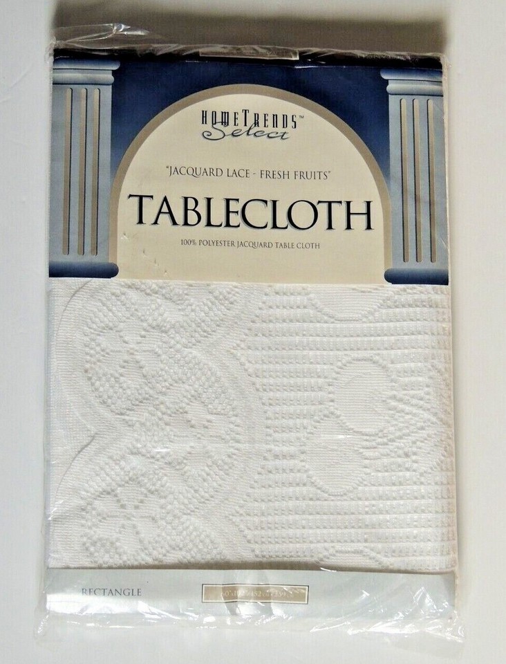 Home Trends Select Jacquard Lace Tablecloth Fresh Fruit White 60" x 102 ...