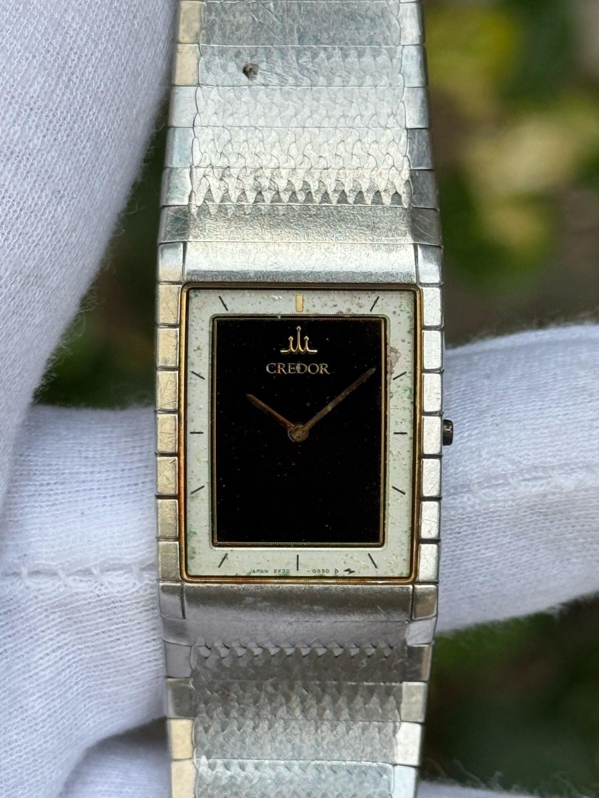 vintage Seiko Credor Tuxedo Dial Tank Unisex Quartz W… - Gem