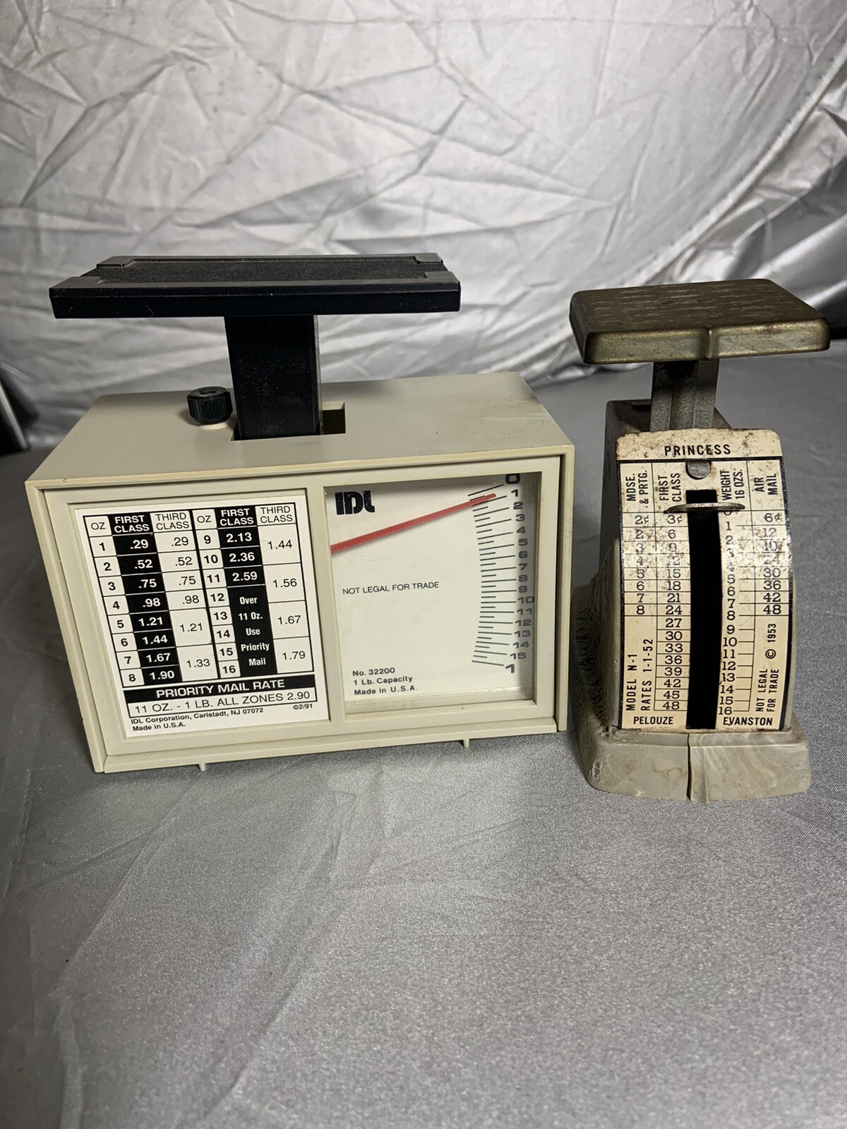 2 Vintage Desktop Letter Postage Scales, Princess Model M-1 1953, IDL ...