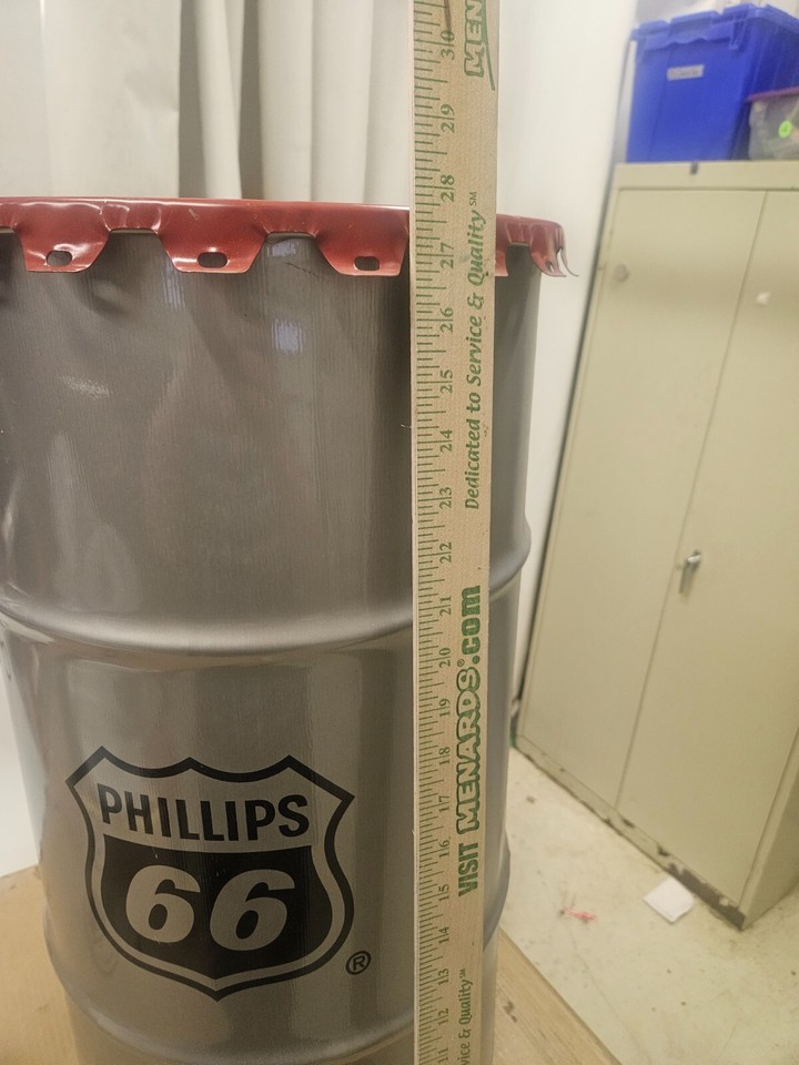 Vintage NOS Phillips 66 Oil Barrel w/Lid 16-Gallon for Man Cave Art ...